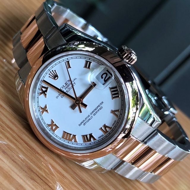 Rolex Datejust 31 Ref. 178241-0068 - White Roman Dial - Rolesor Everose ...